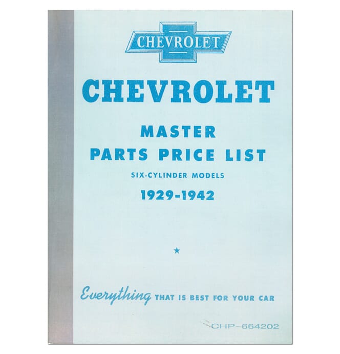 1929 42 Chevrolet Truck and Car Parts Book