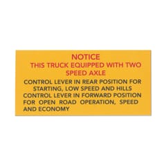 (1934-46) Dash Decal - 2 Speed Rear Axle