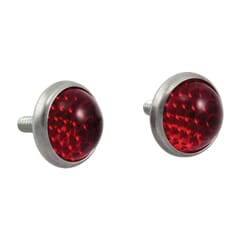 (1936-98) License Plate Reflector Fasteners - Pair - Red Glass